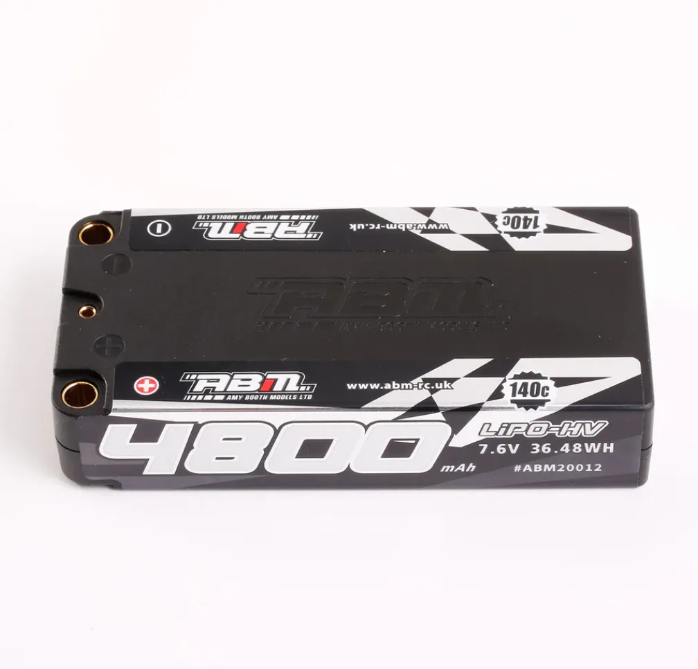 #ABM20012 - ABM Lipo Racing Battery 4800 7.6V 140C - 5mm - Shorty ...