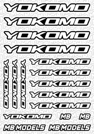 #BO-YOK-W - Balls Out Yokomo Pre-Cut Stickers (A5) - WHITE