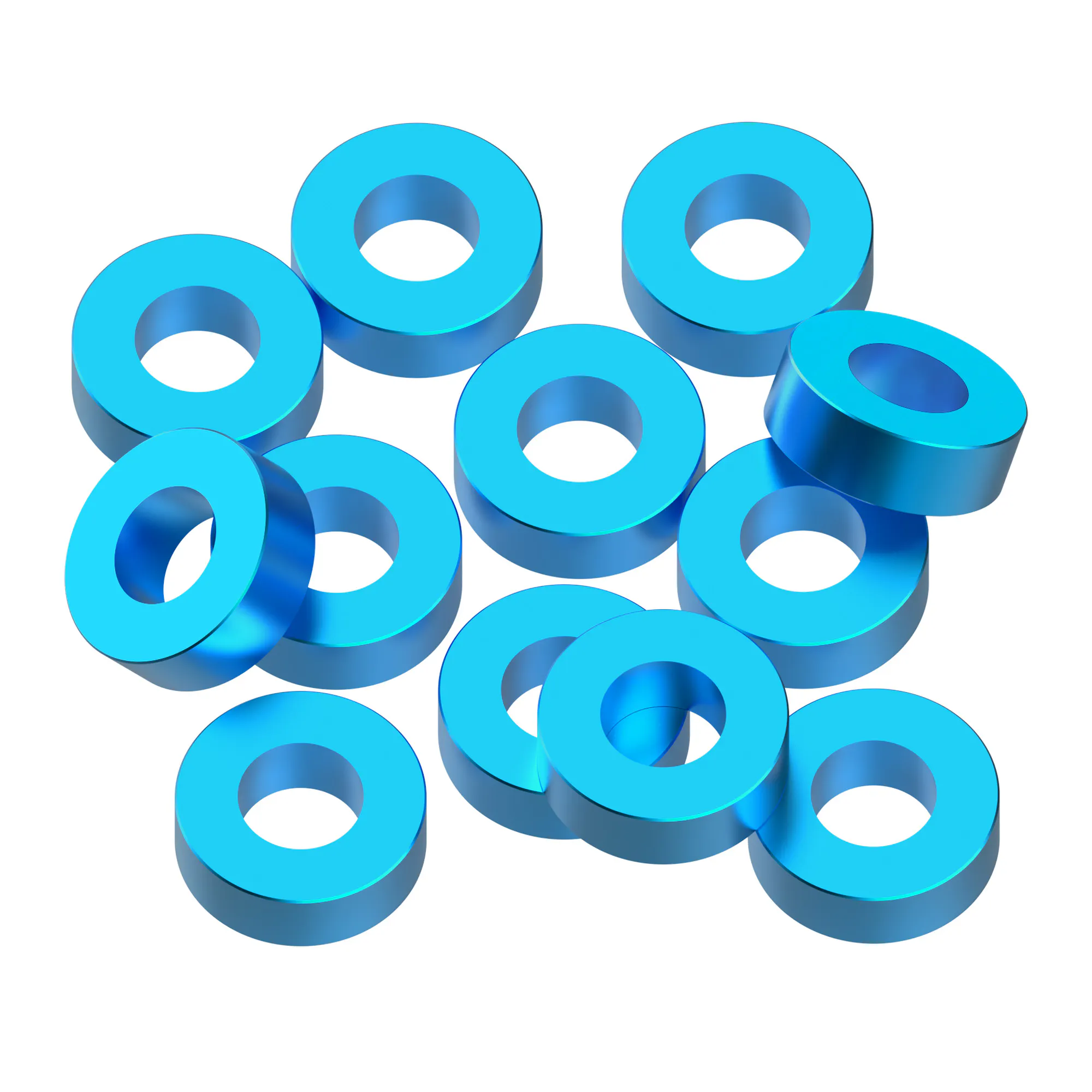 NEW #1U-80314 - 1up 3x6x2mm Precision aluminium Shims - Bright Blue - 12pcs